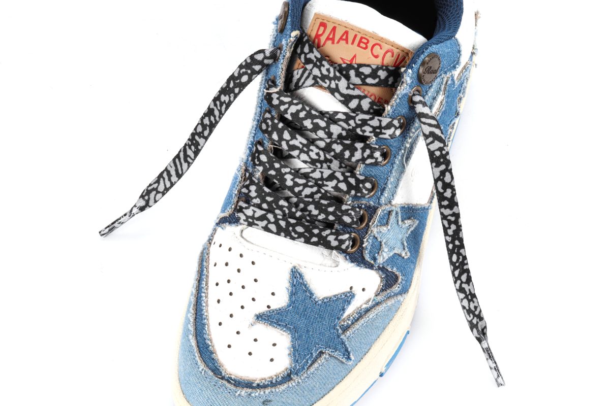 Elephant Black Grey Cement Laces with Clear Plastic Tips