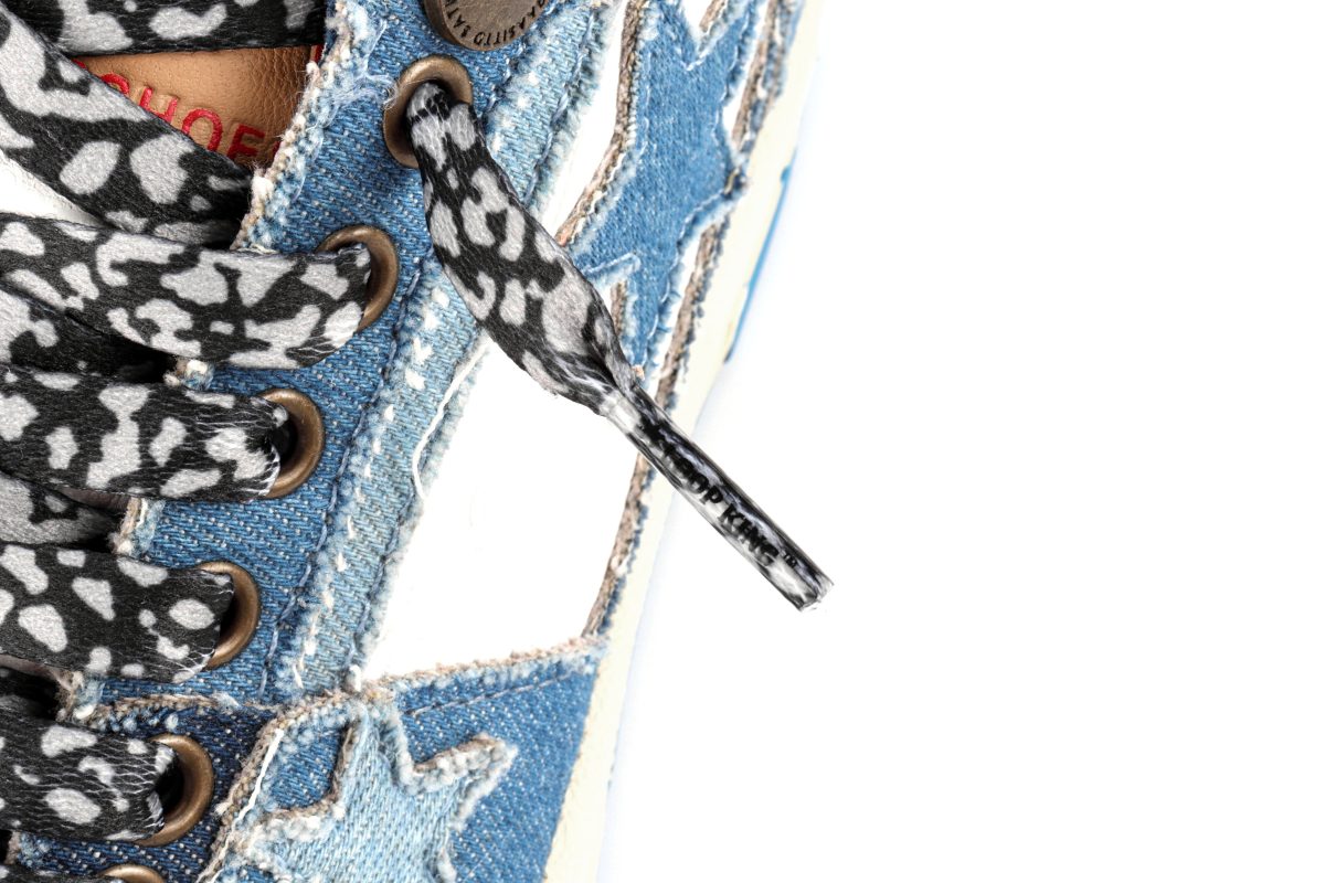 Elephant Black Grey Cement Laces with Clear Plastic Tips