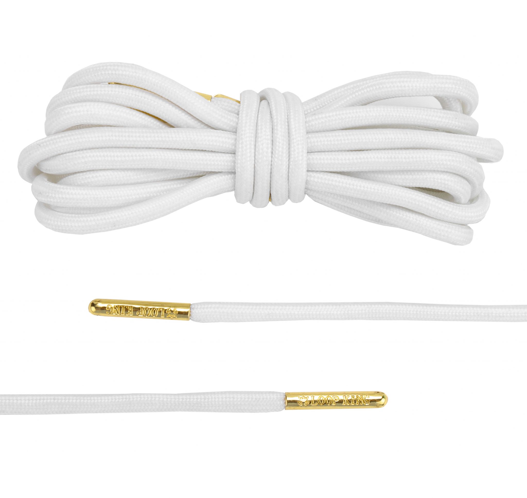 Rope Glow in the Dark Shoe Laces with Gold Aglets