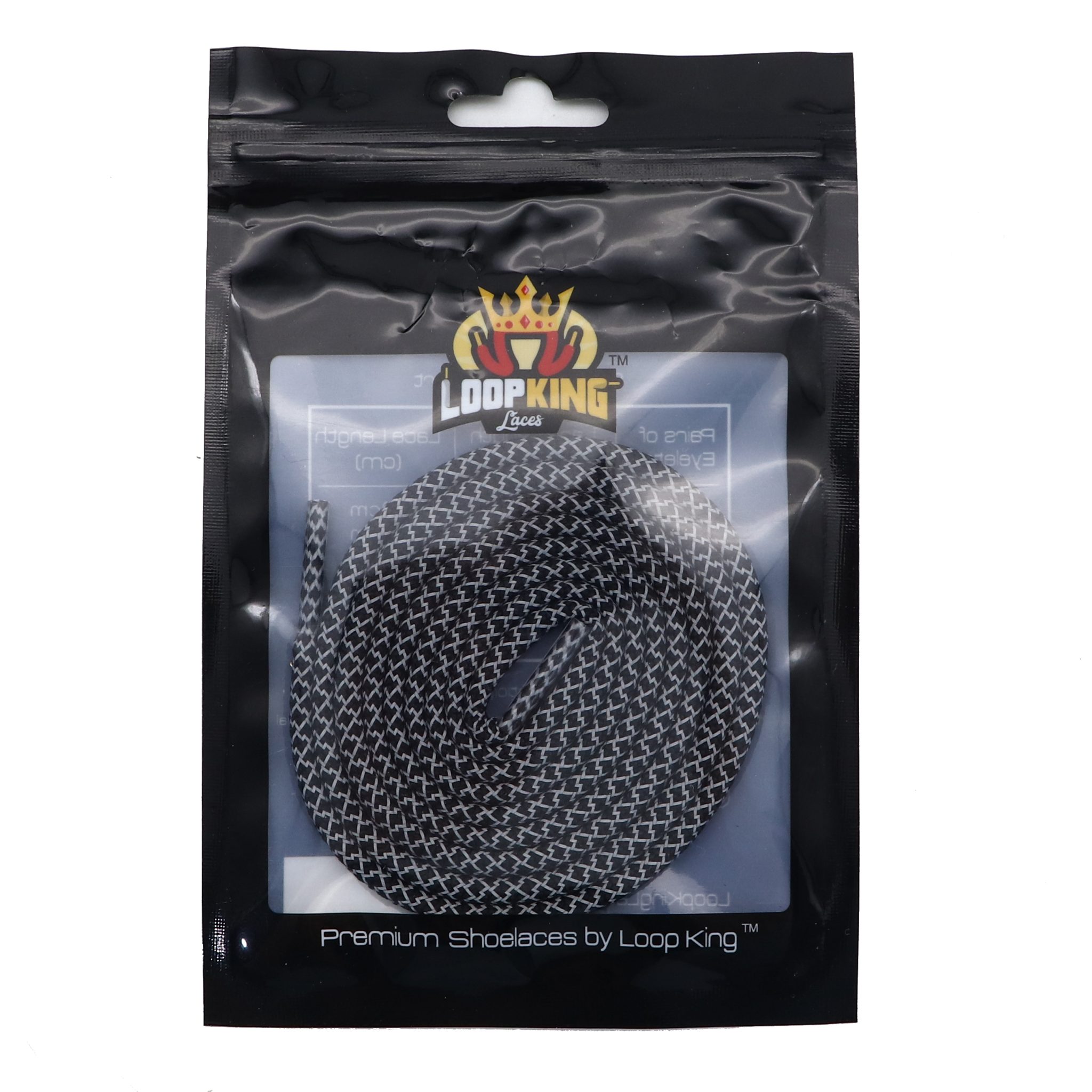 Rope Reflective Black Shoelaces with Clear Tips - From Loop King