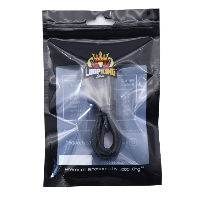 Black Thin Rope Shoelaces with Clear Tips - From Loop King