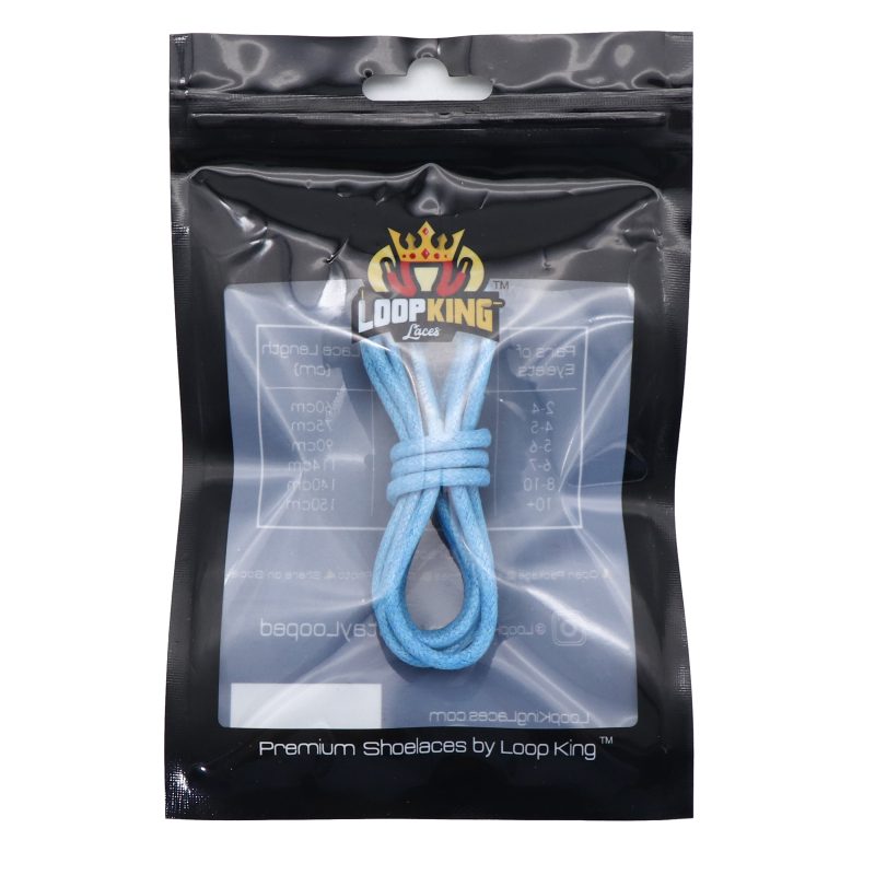 Blue Thin Rope Shoelaces with Clear Tips - From Loop King