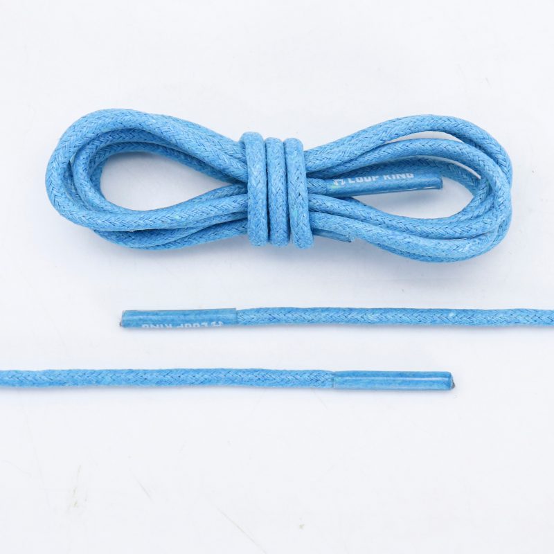 Blue Thin Rope Shoelaces with Clear Tips - From Loop King