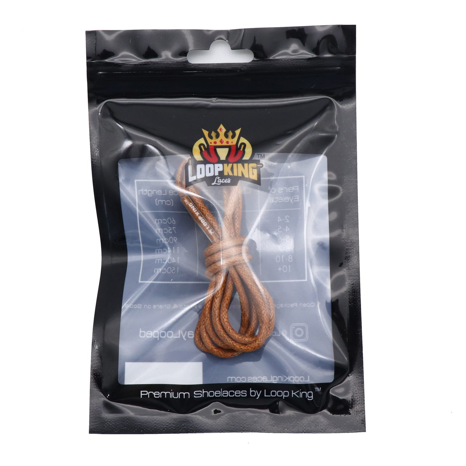 Light Brown Thin Rope Shoelaces with Clear Tips - From Loop King