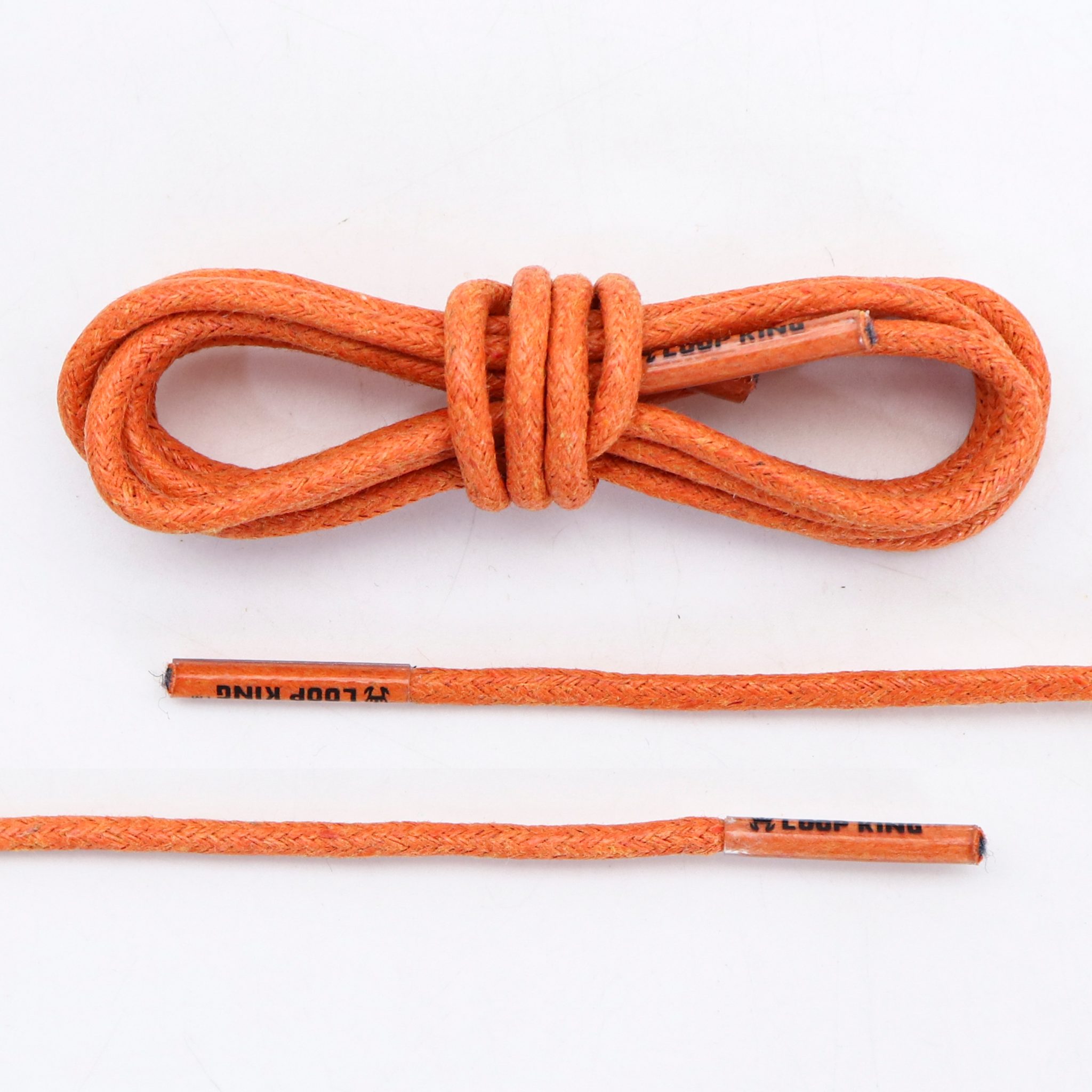 Orangefarbene dünne Schnürsenkel mit durchsichtigen Spitzen - von Loop King