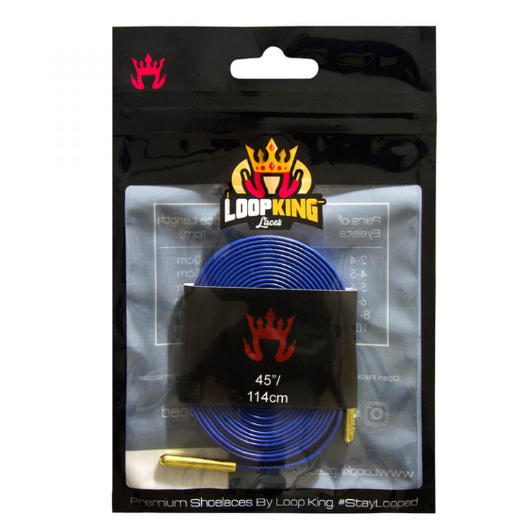 Luxuriöse königsblaue Leder-Kapuzenschnüre mit goldenen Spitzen - Loop King