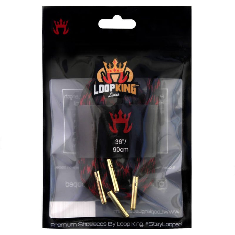 Buy Red and Black Shoelaces: Premium Laces + Gold Tips